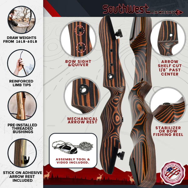 48" Tiny Tiger Takedown Recurve Bow | Southwest Archery